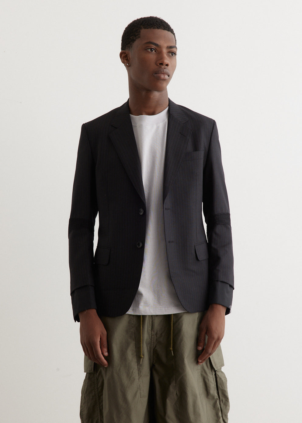 Articulated Wool Stripe Blazer