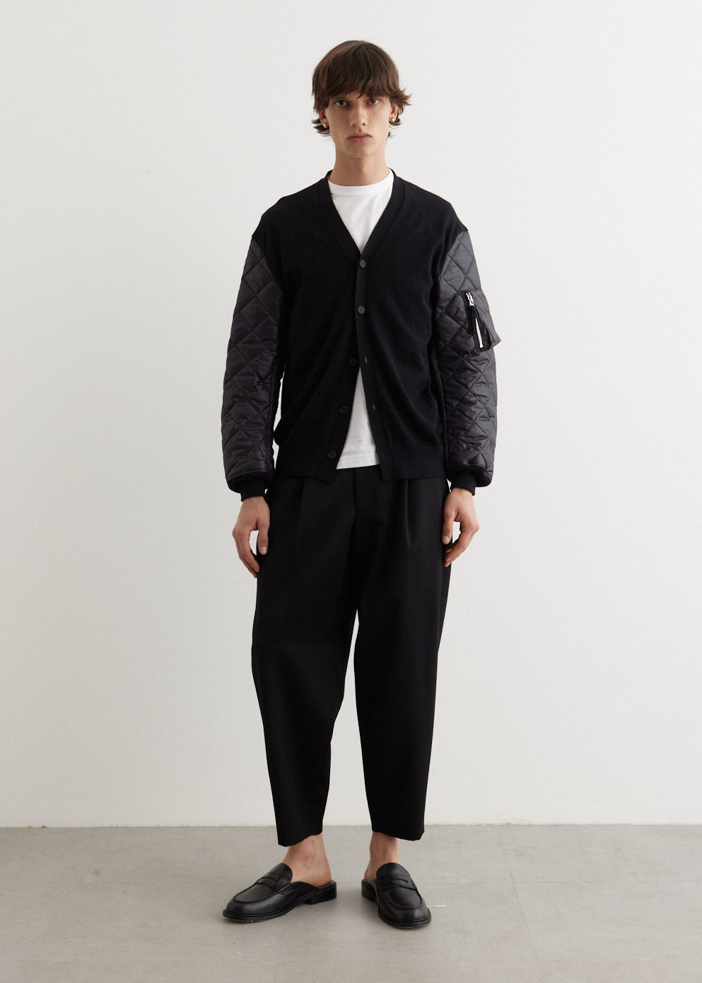 Quilted Sleeve Cardigan