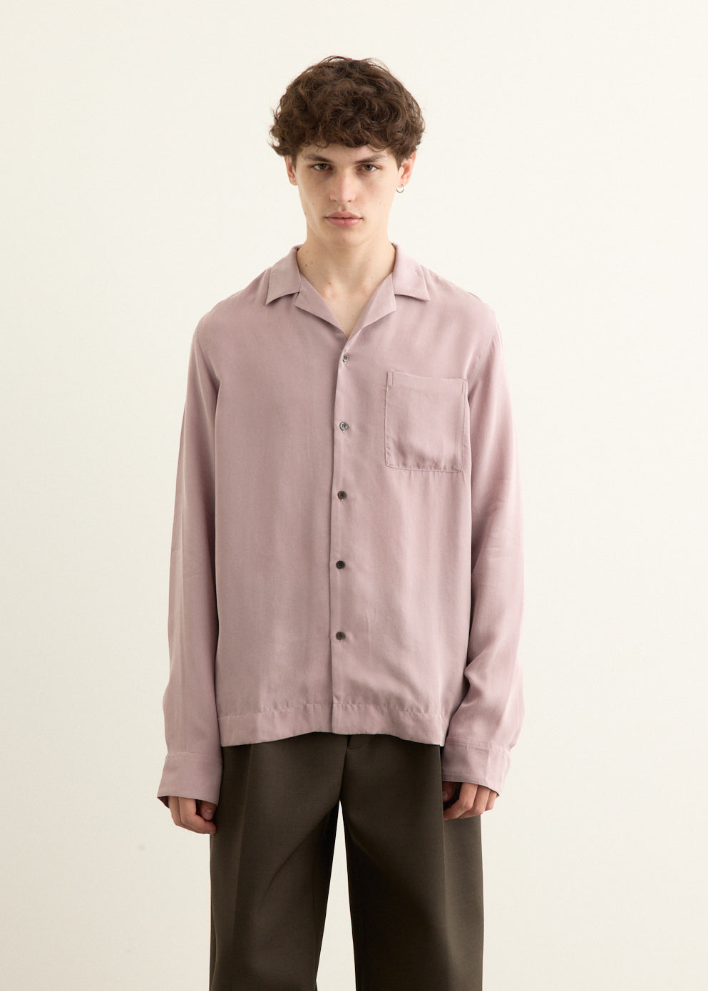 Cupro Washed Long Sleeve Shirt