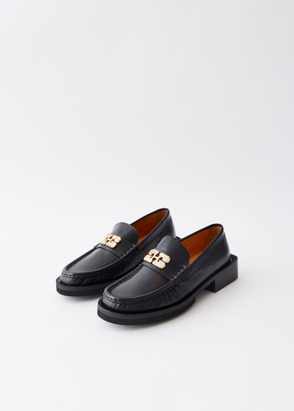 Rhinestone Logo Loafers