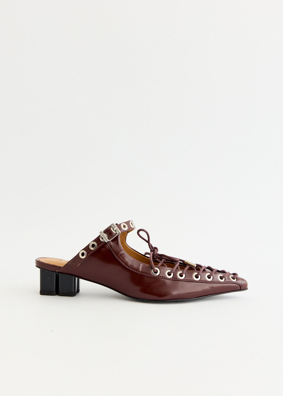 Oleatex Eyelets Lace Up Mules