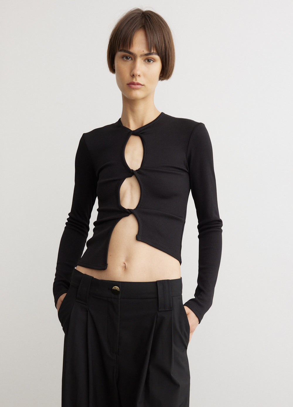 Open Twist Long Sleeve Top