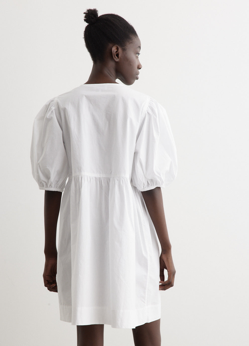 Cotton Poplin Tie String Mini Dress