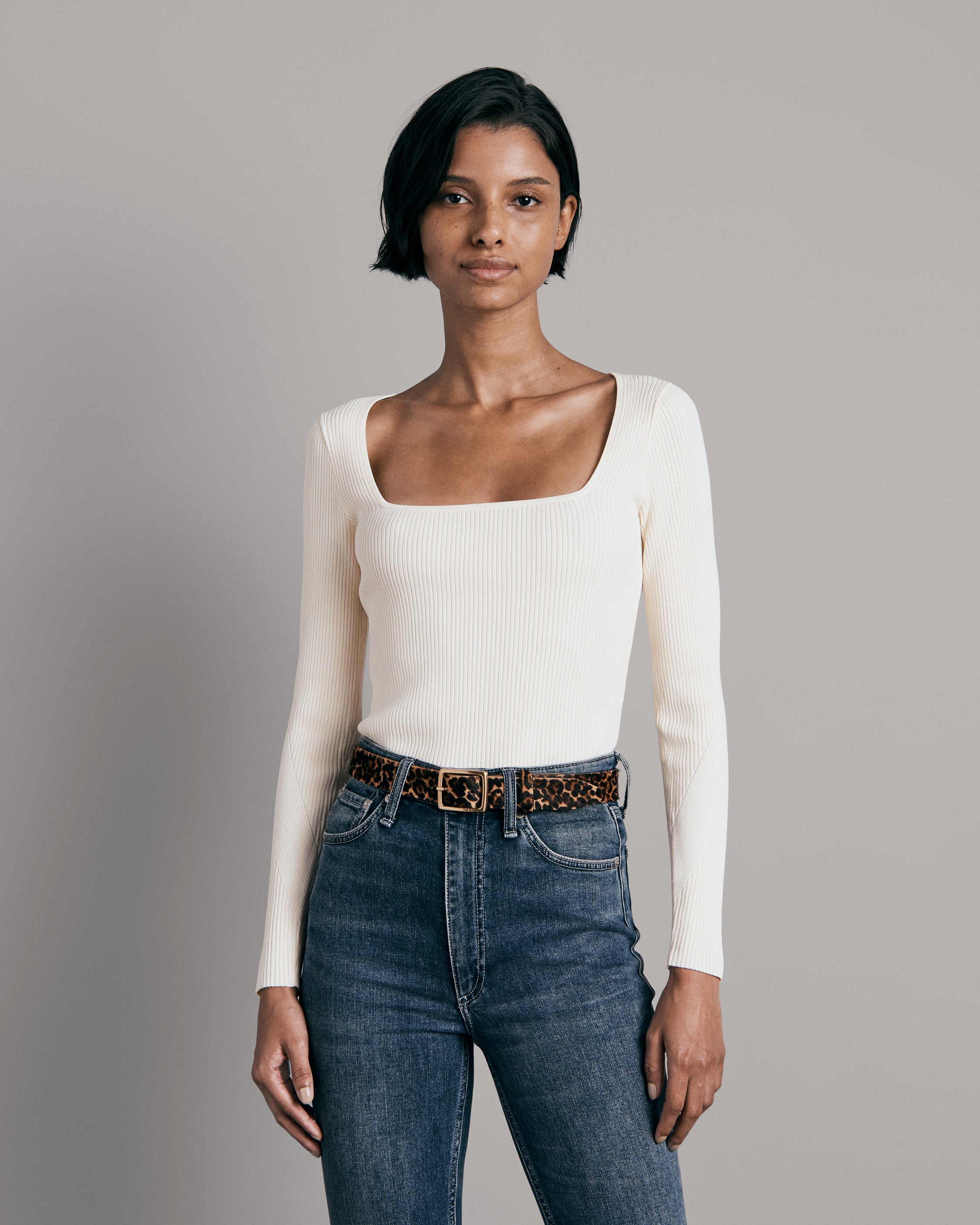 Asher Square Neck Long Sleeve Top